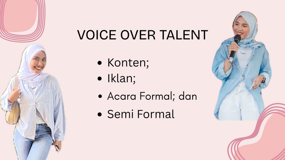 Voice Over Konten Anak, Sains, Acara Formal, Acara Semi Formal dan Iklan