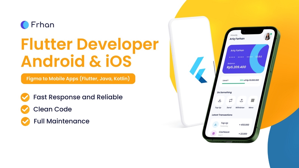 Jasa Pembuatan Apps Android & iOS (Flutter) Fullstack Profesional