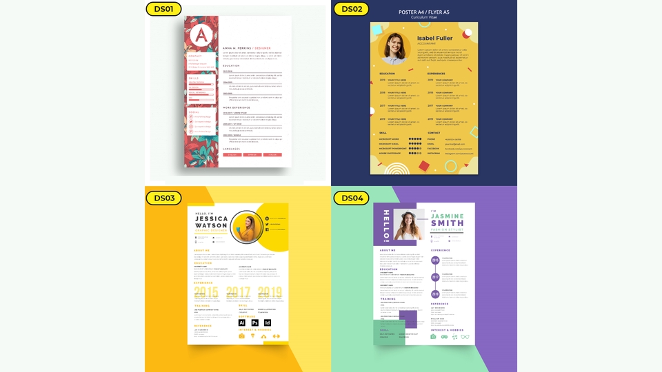 Desain Resume / CV Kreatif, Unik, Minimalis Dan Profesional (1 Hari Jadi)