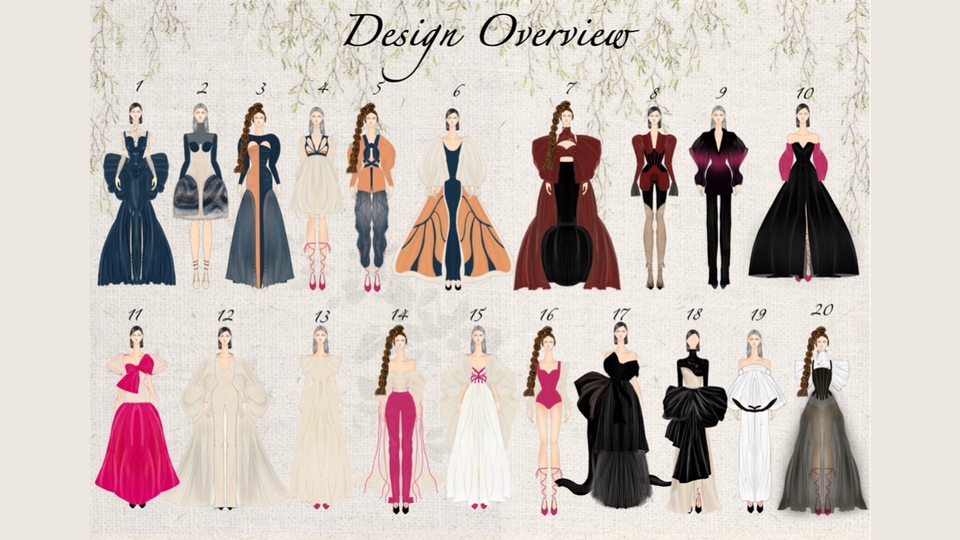 Fashion Design collection with tech pack