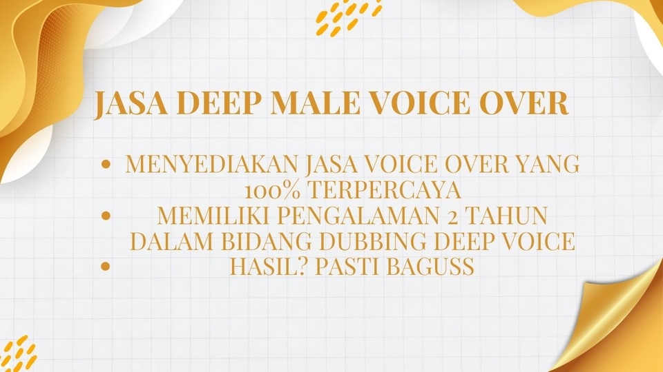 Deep Male Voice Over untuk video dokumenter