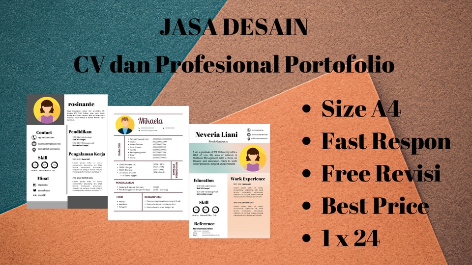 jasa desain CV dan PORTOFOLIO jadi dalam 24 JAM