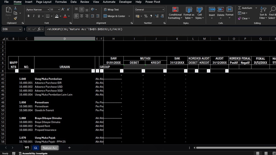 Jasa Pembuatan Kertas Kerja Pemeriksaan (KKP) dan Mapping Account