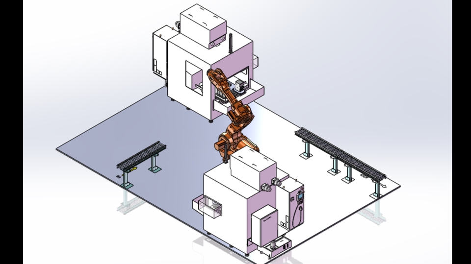 Design/Drawing/Draft/2D/3D/Auto cad/Solidwork/mechanical/Line Automation/Robot/Deburring MC/Conveyor