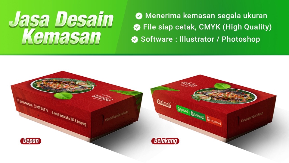 Jasa Desain Kemasan / Desain Label / Desain Packaging + Dielines ( Free ...