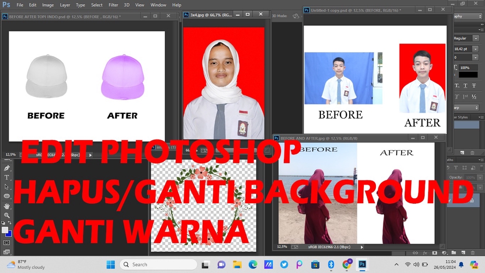JASA EDIT PHOTOSHOP, HAPUS BACKGROUND, GANTI BACKGROUND, GANTI WARNA