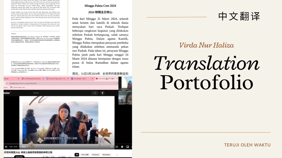 Translating Mandarin - Indonesian, Mandarin - English