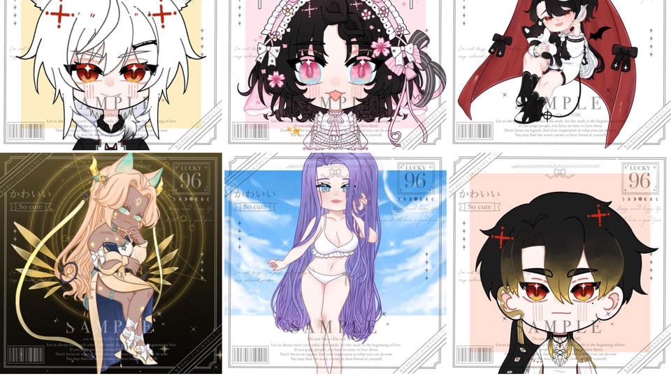 รับออกแบบและวาดตัวการ์ตูนจิบิSD YCH