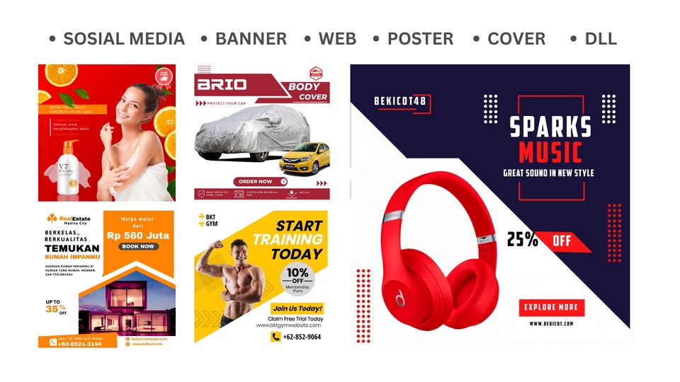 Desain Feed, Sosial Media (IG, FB, Marketplace, dll.), Banner, Poster ...