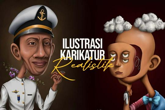 Ilustrasi Karikatur Realistik dari Foto Kamu (BISA 1 HARI JADI ...