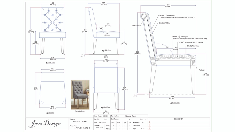 CAD Drawing Furniture Design and shop drawing