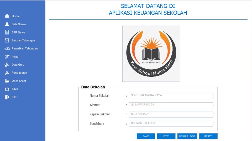 APLIKASI KEUANGAN SEKOLAH BERBASIS VBA EXCEL
