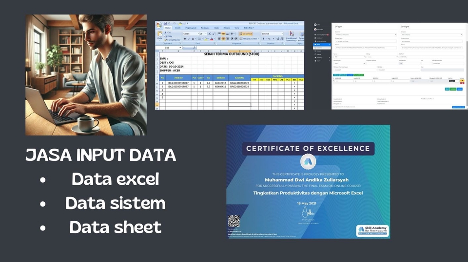Input Data Excel Word sheet dan sistem