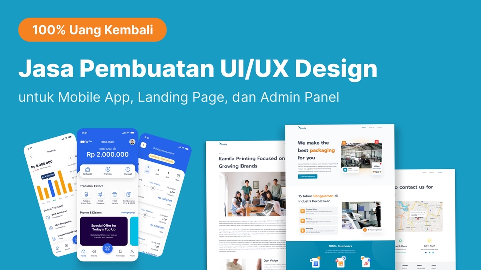 UI/UX Design - Figma untuk Website, Mobile App dan Landing Page