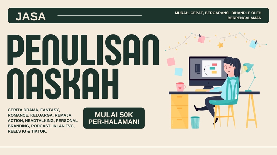 Jasa Penulisan Iklan, Script Cerita, Reels IG, Tren Tiktok, Podcast ...