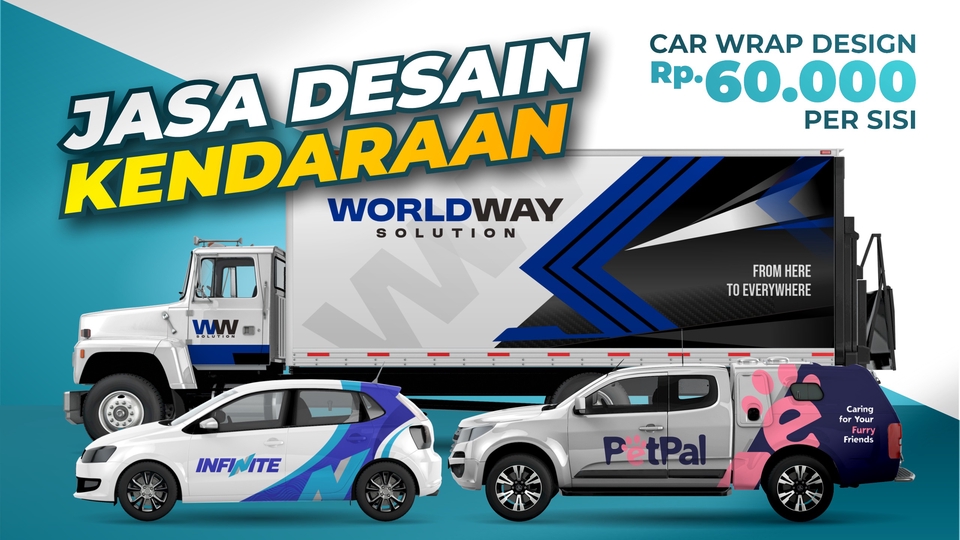 Desain Wrap Kendaraan Profesional – Mobil, Truk, Motor & Gerobak Makanan