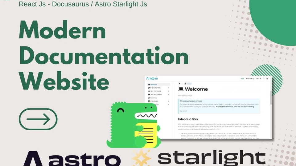 New Dokumentasi Website Modern Docusaurus , Starlight JS, Mkdocs