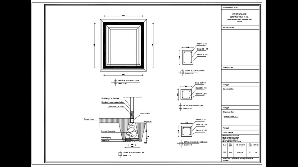 Gambar Desain Konstuksi AutoCAD Drawing
