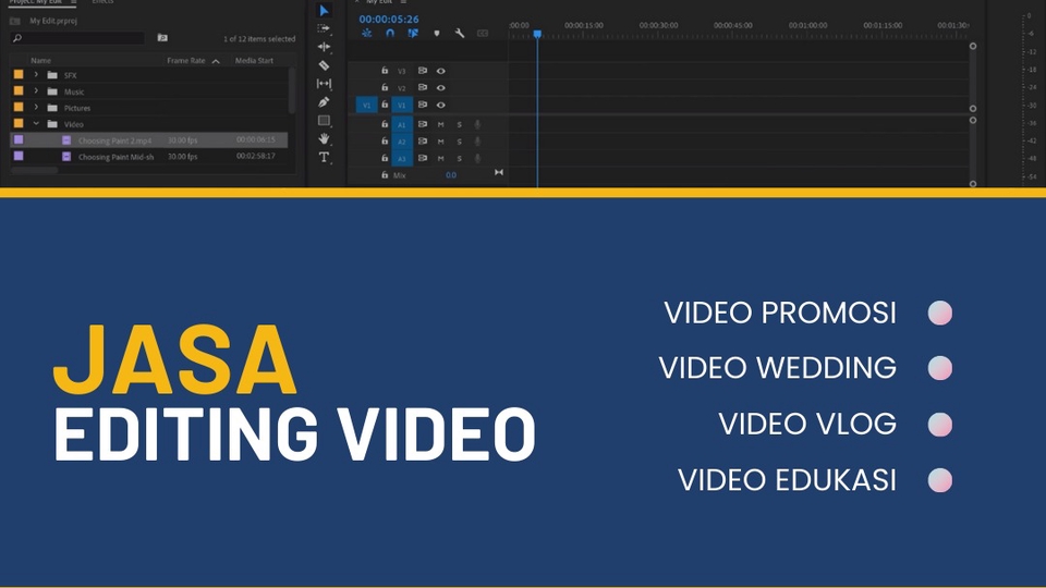 High Quality Video Editing (KONTEN YOUTUBE,GAMING VIDEO, STREAMING HIGHLIGHT, VLOG DLL)