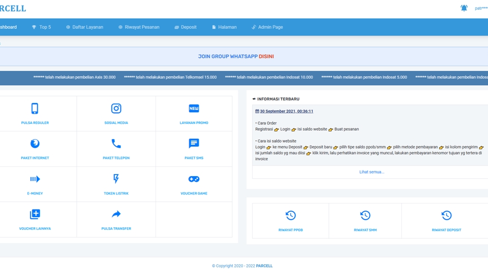 Jasa Pembuatan Website Penjualan Pulsa PPOB | Website Usaha Konter