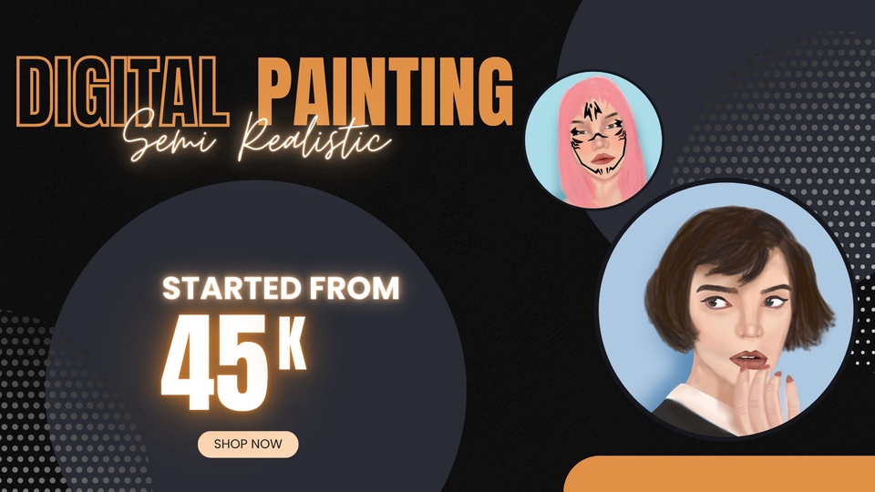 Lukisan digital potret semi realistik