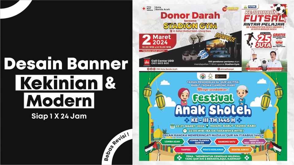 Desain Banner Modern, Kekinian & Menarik