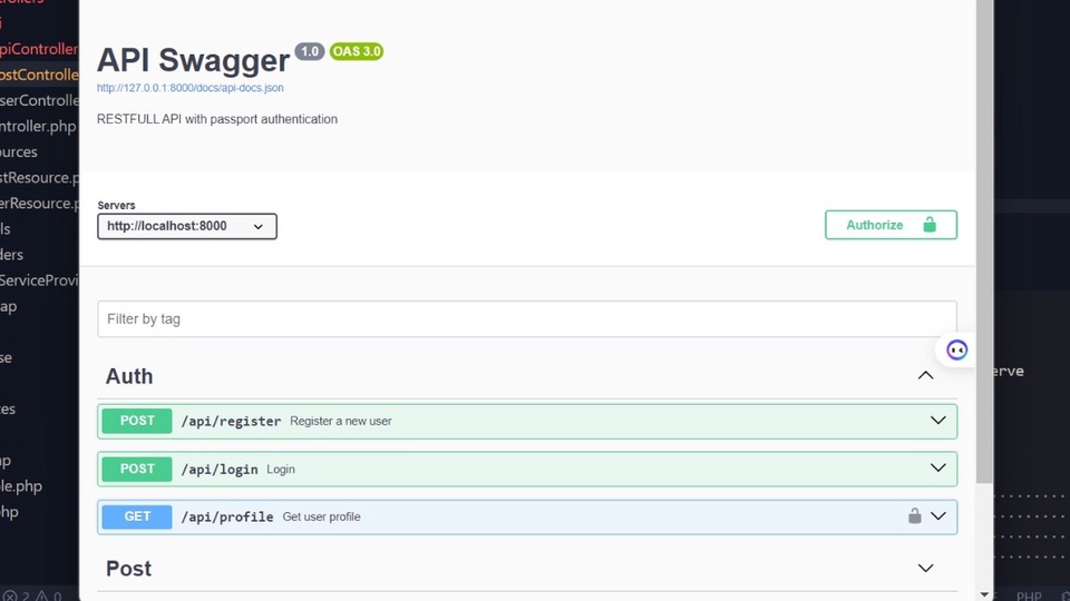 Back end Laravel Framework