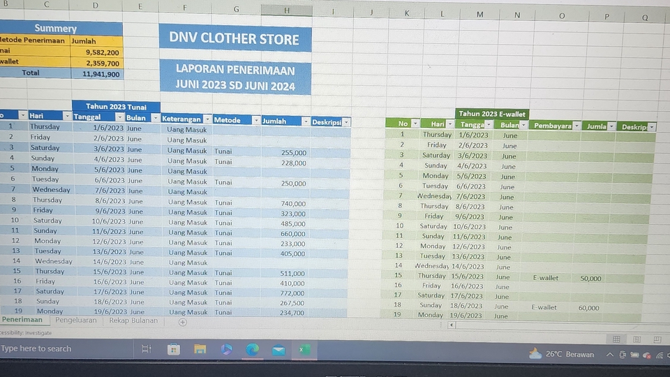 Jasa memngelola data excel, entry data, pembutan rumus analisa data menggunakan excel dll