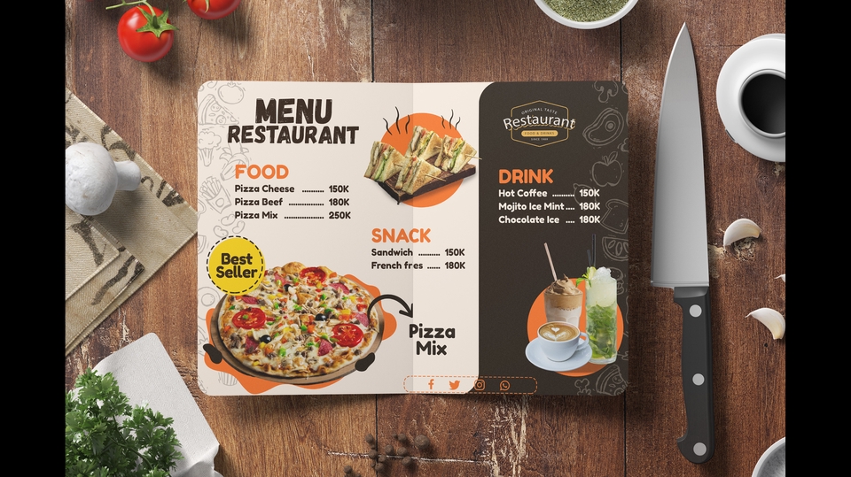 Desain Menu Makanan, Menarik dan Pengiriman Cepat