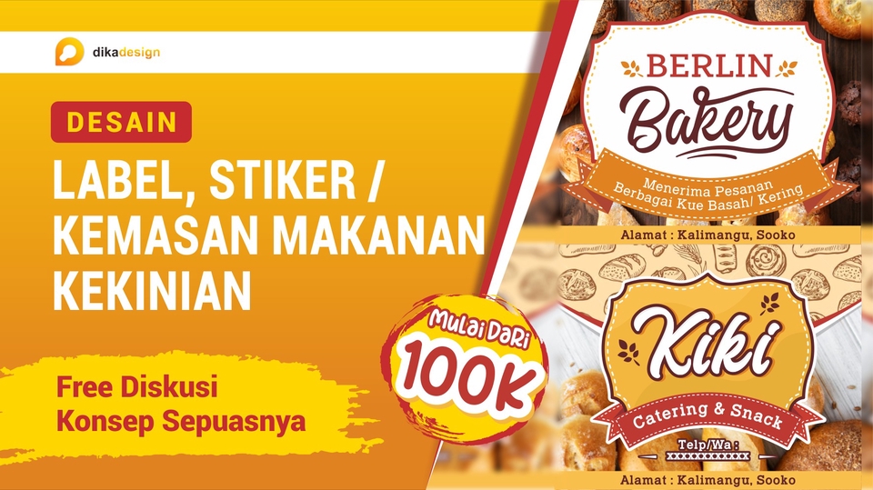 Desain Label/ Stiker Makanan Kekinian