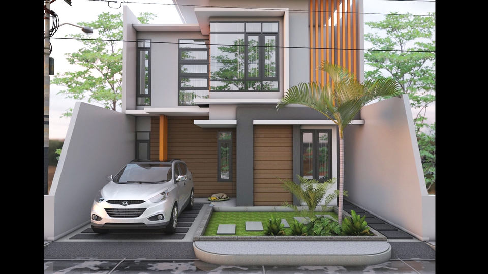 Design rumah 2D, 3D, dan RAB