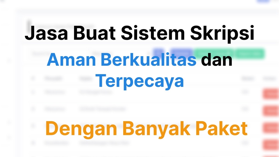 Jasa Buat Sistem berbasis Web untuk Skripsi Teknik Informatika (Sistem Informasi|SPK|Pakar|Crawling)
