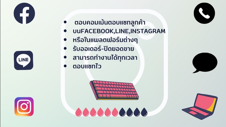 แอดมินตอบแชท รับออเดอร์ ปิดการขาย Line OA, FB, IG ตอบแชทไว