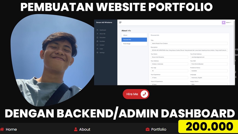 Jasa Pembuatan Website Portfolio Bonus Domain TLD