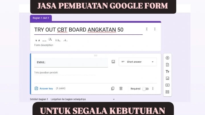 JPEMBUATAN FORMULIR GOOGLE FORM EXPERT, SOAL UJIAN, SOAL TRY OUT, SOAL ...