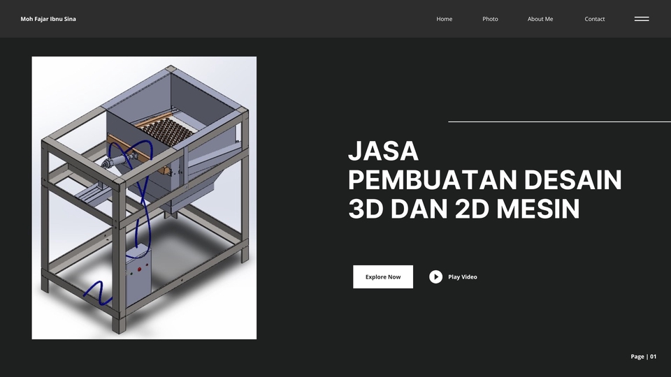 Desain 3D/ 2D Mesin dan Komponen-komponen Mesin