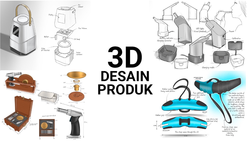 sketsa 3D produk desain