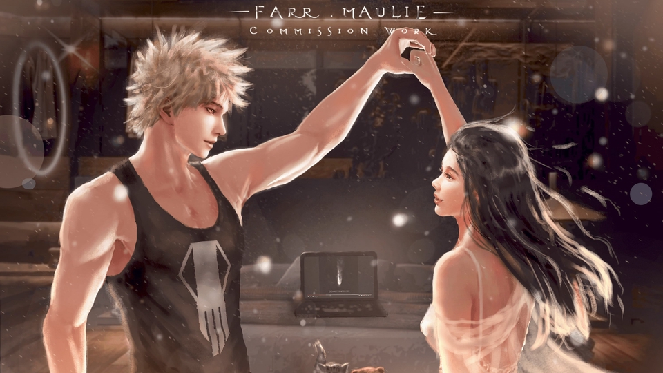 Ilustrasi karakter dengan semi realistic style