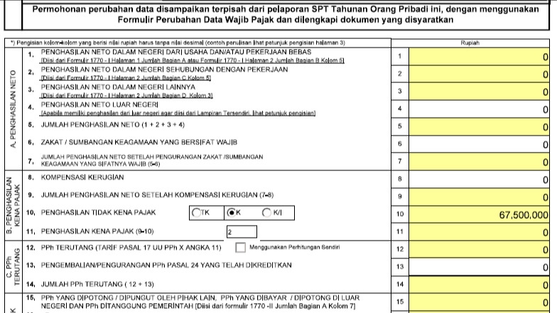 Laporan SPT Tahunan Orang Pribadi dan Badan