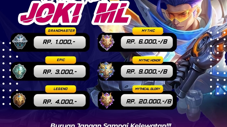 JOKI RANK ML / JOKI GENDONG MOBILE LEGENDS MURAH