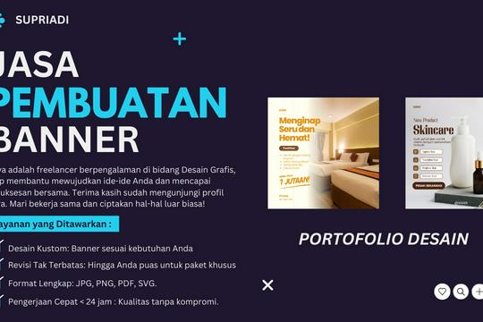 Desain Banner Toko/Perusahaan dengan Gaya Minimal dan Modern