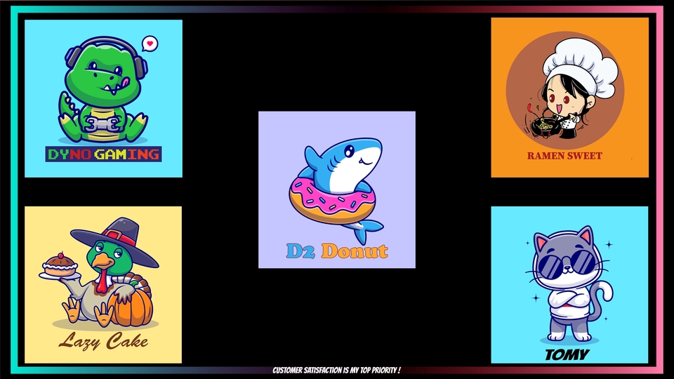 Desain logo style cartoon lucu atau animasi