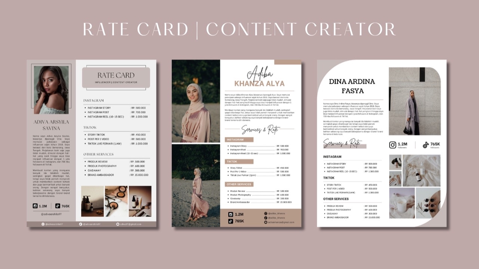 Jasa Pembuatan Rate Card untuk Content Creator dan Influencer Media Sosial