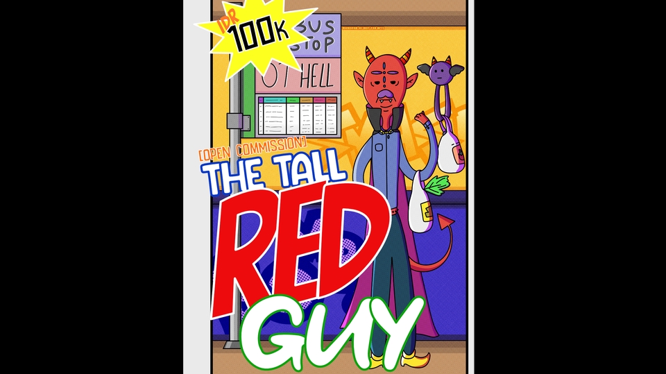 Ilustrasi Gambar Kartun Karakter Custom [The Tall Red Guy]