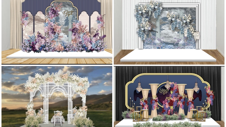 2D Concept Wedding Decoration (ilustrasi dekor pernikahan dan lain-lain)