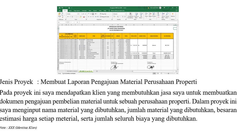 Membuat Laporan Pengajuan Material Perusahaan Properti