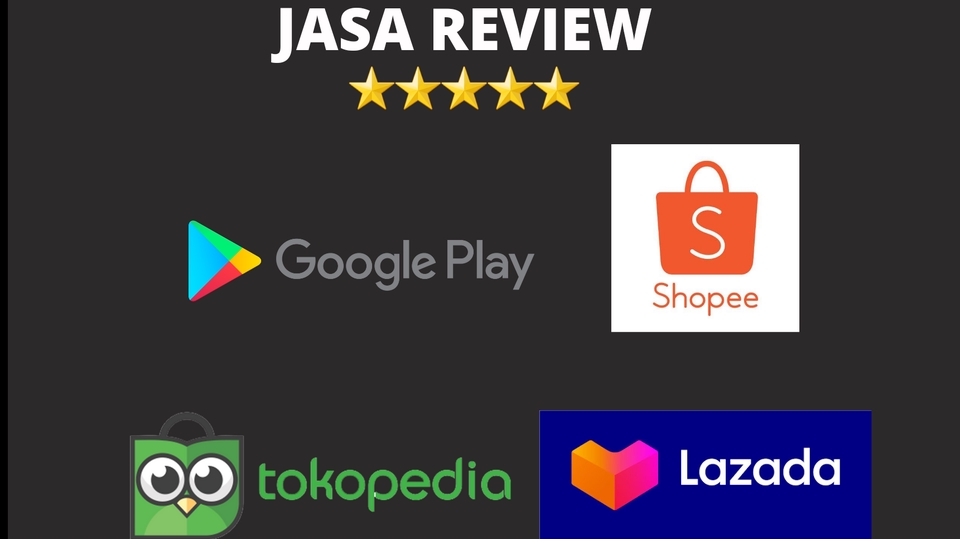 Review Bintang 5 || Shopee,Lazada,Tokopedia,Playstore dan Olshop lainnya