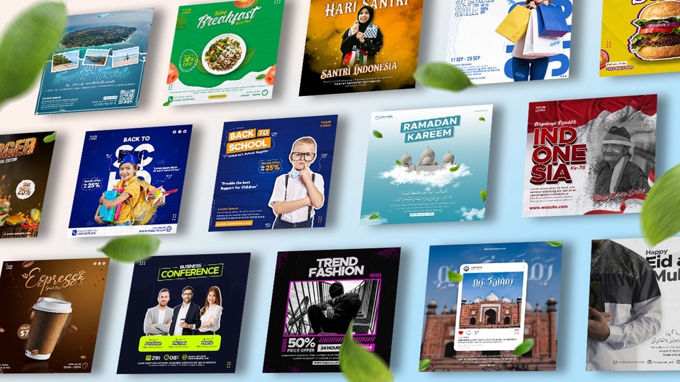 Desain Konten Sosial Media, Banner, dan Poster
