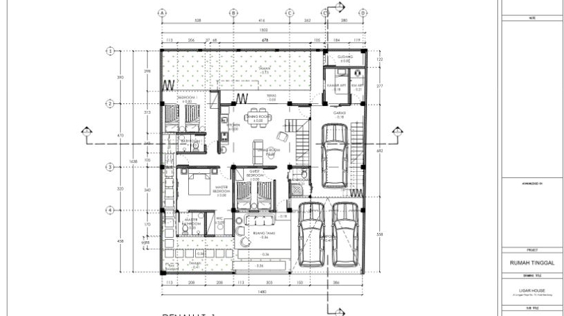 Drafting gambar kerja arsitek dan interior