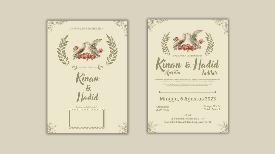 Desain Surat Undangan Pernikahan Premium Elegan